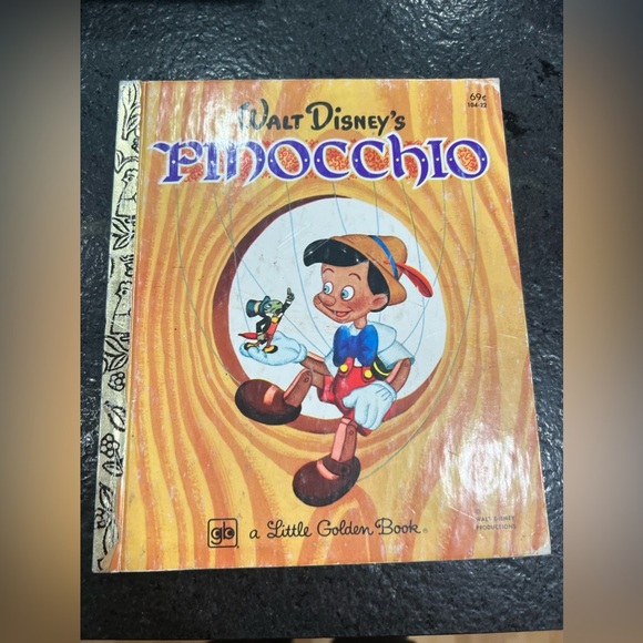 Little Golden Book | Other | Walt Disneys Pinocchio Vintage A Little ...